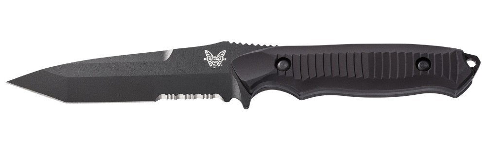 BENCHMADE 141SBK NIMRAVUS TANTO KNIFE - BLACK PART SERRATED