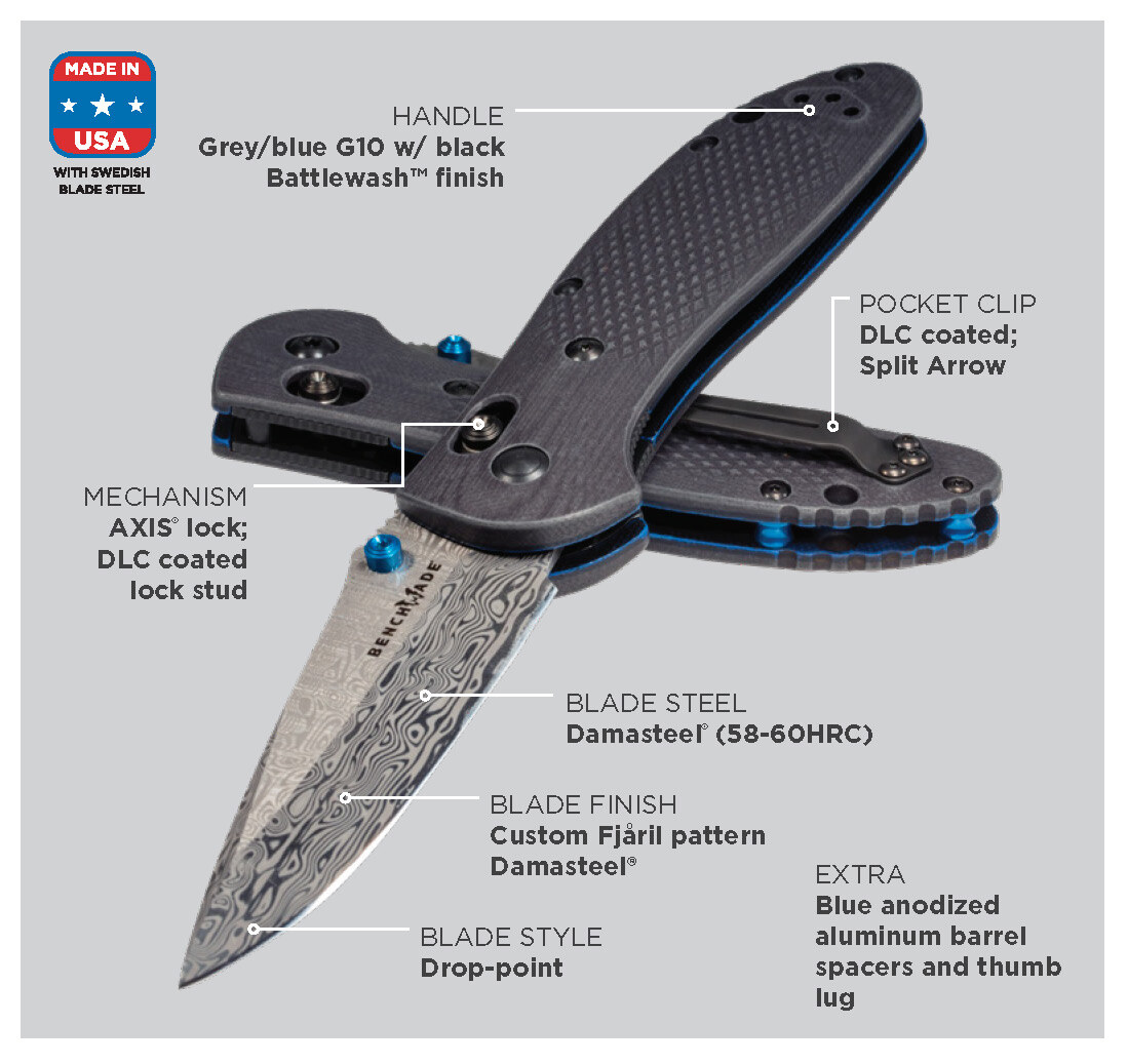 BENCHMADE 551-191 GOLD CLASS GRIPTILIAN INTERNATIONAL LIMITED EDITION